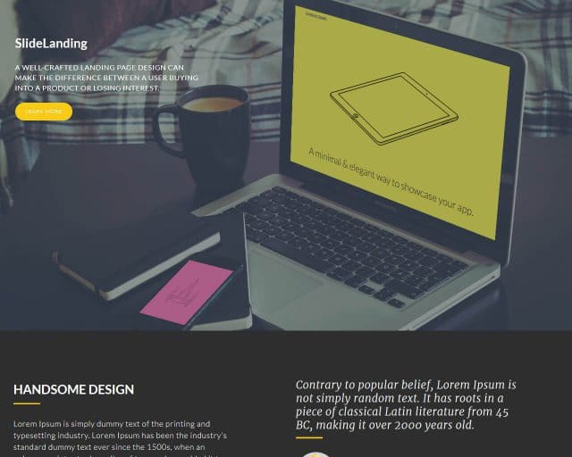 SlideLanding - Bootstrap Landing Page Template - TemplateMag